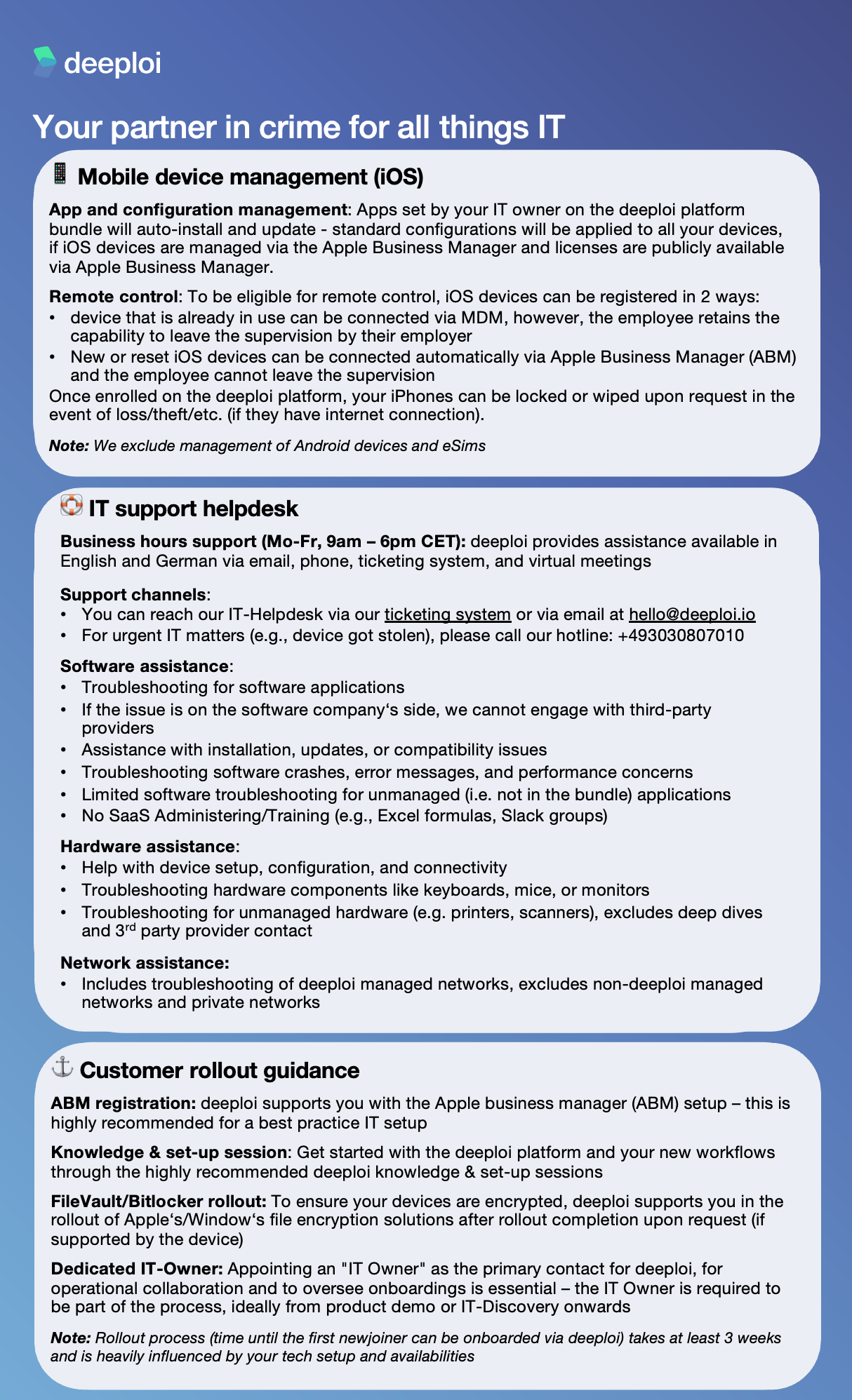 🧑🏽‍🔧 deeploi Service Offering – deeploi